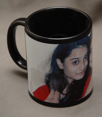 Send personalized black patch mug .black photo mug, print black mug ...