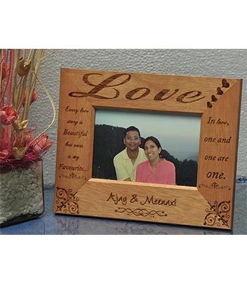 Engraved wooden frame for valentines day. Personalized with our own ...